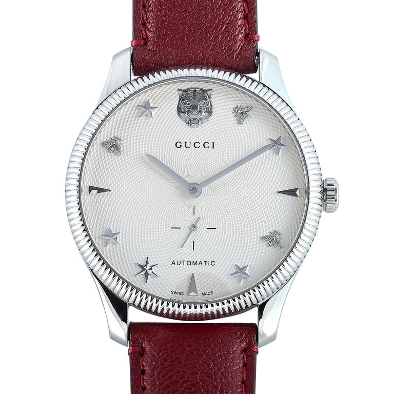 Gucci G-Timeless Automatic Stainless Steel Watch YA126346 at 1stDibs