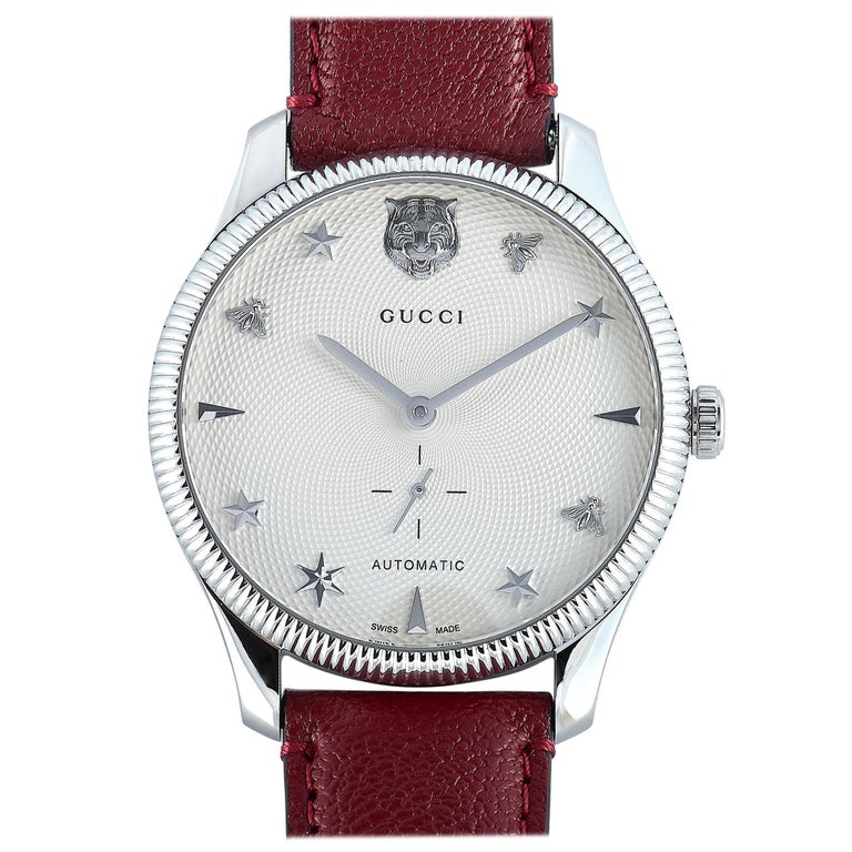 Gucci G-Timeless Automatic Stainless Steel Watch YA126346 at 1stDibs