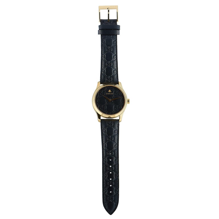 Gucci G-Timeless Black Leather Strap Watch YA1264034A at 1stDibs