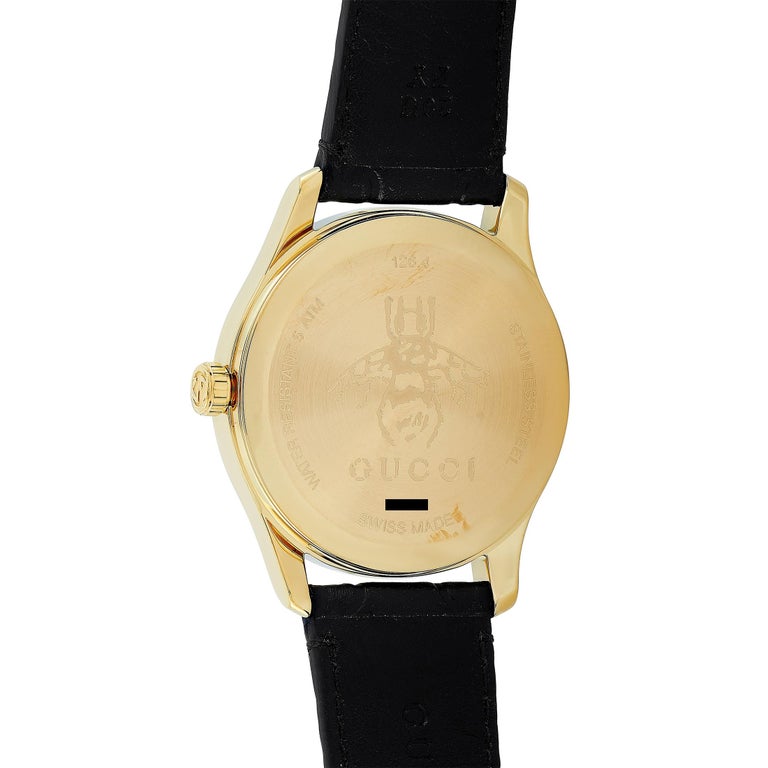 Gucci G-Timeless Black Leather Strap Watch YA1264034A at 1stDibs