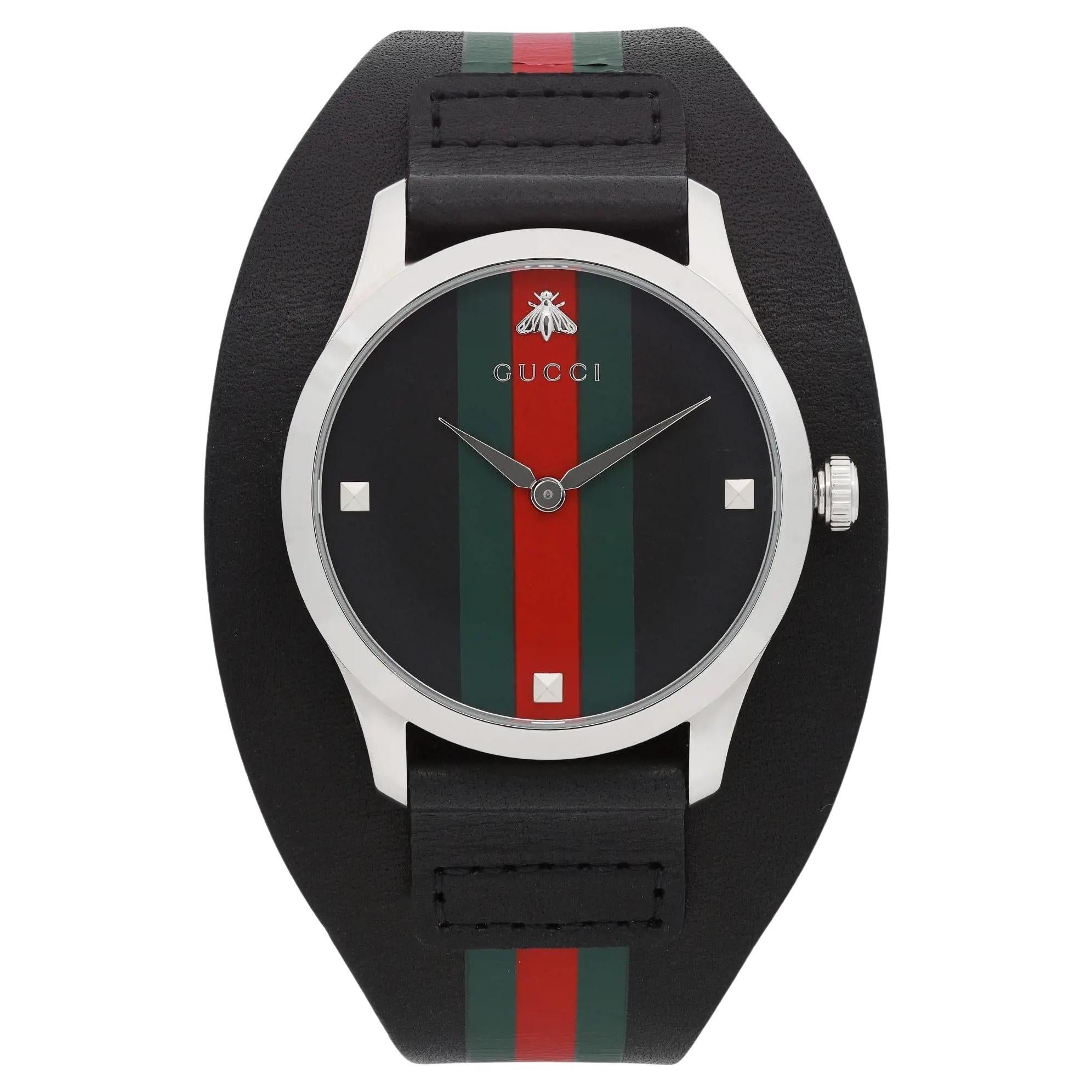 Gucci G-Timeless Silver Checkered Sticks Dial Steel Quartz Ladies Watch ...