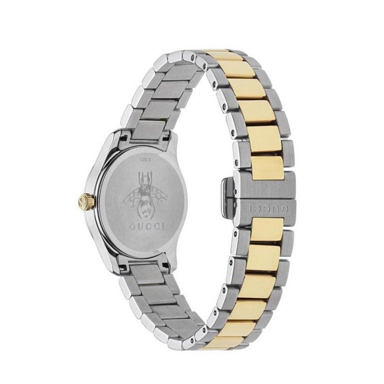 Gucci G-Timeless Diamond Dial Two Tone Bracelet Ladies Watch YA1265016 ...