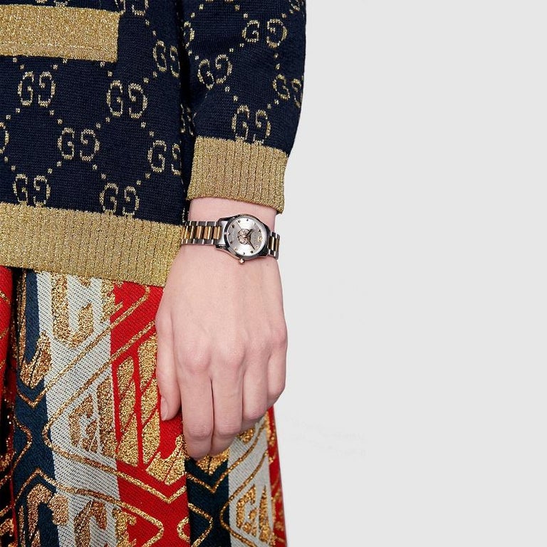 Gucci G-Timeless Ladies Two-Tone Watch YA126596 For Sale at 1stDibs