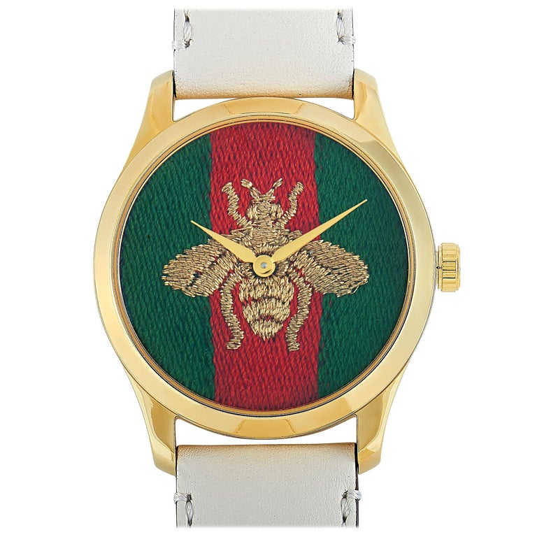 Gucci G-Timeless Red and Green Bee Dial Watch YA1264128 at 1stDibs