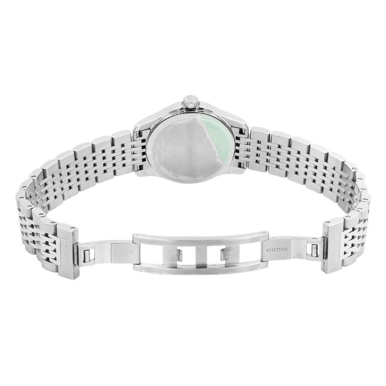 Gucci G-Timeless Silver Sticks Dial Steel Quartz Ladies Watch YA126501 ...