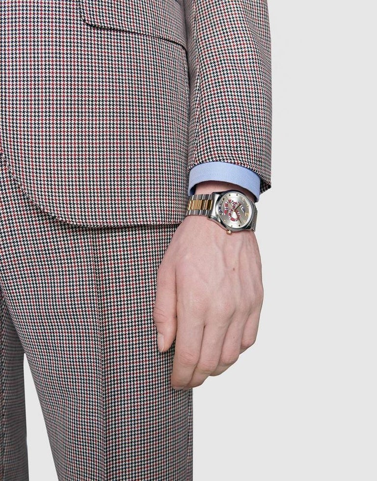 Gucci G-Timeless Silver with Snake Motif Dial Watch YA1264075 at 1stDibs