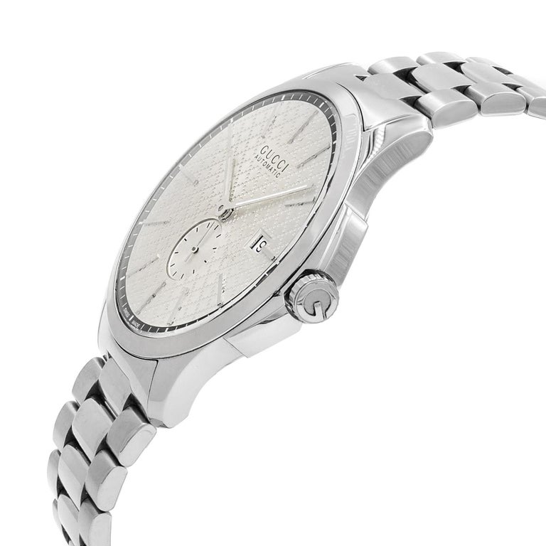 Gucci G-Timeless Steel Silver Checkered Dial Automatic Men’s Watch ...