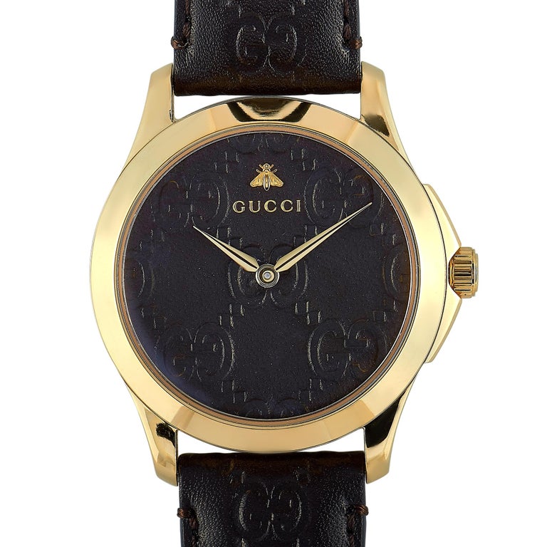 Gucci G-Timeless Yellow Gold-Tone Watch YA1264035 at 1stDibs