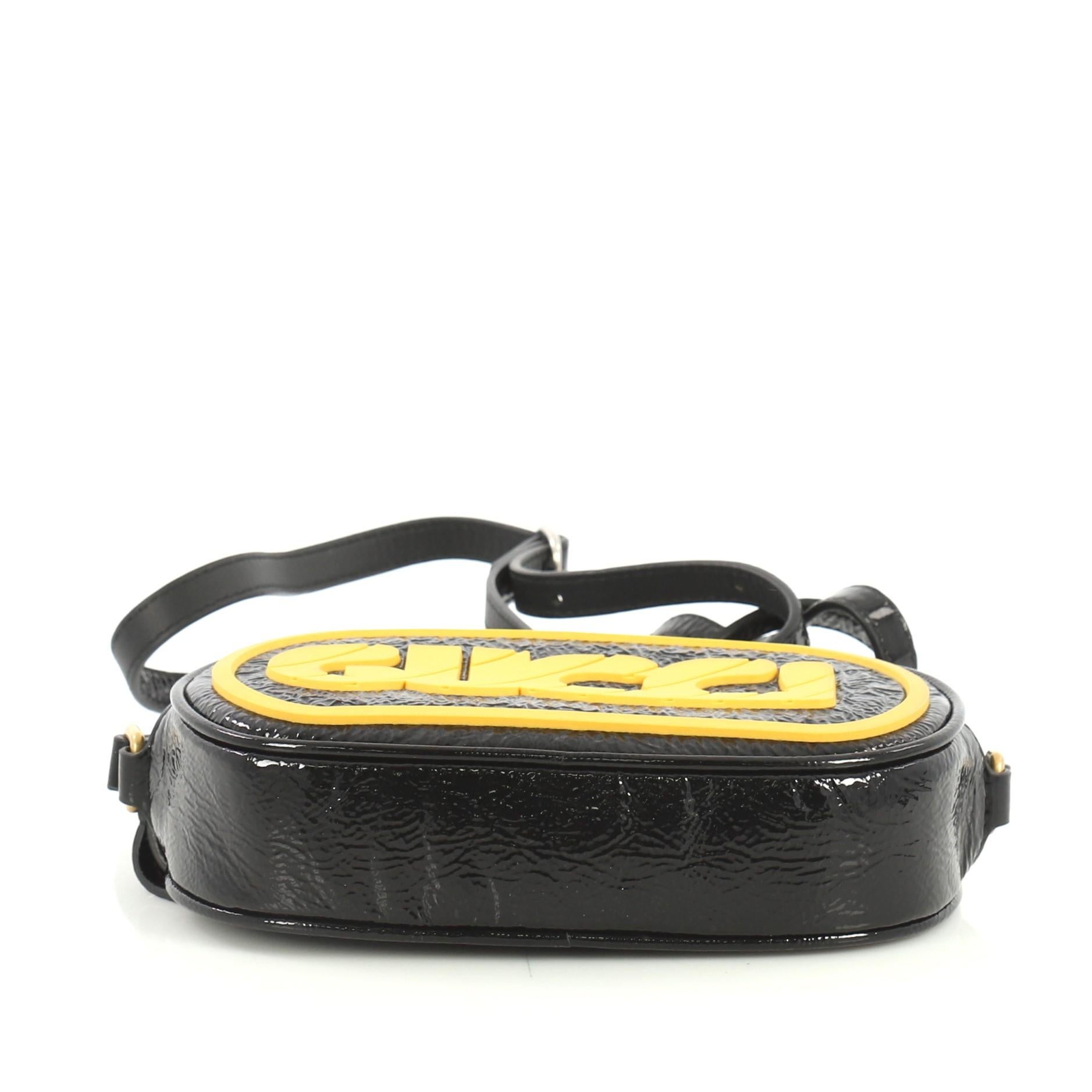 Gucci Game Patch Crossbody Bag Patent at 1stDibs