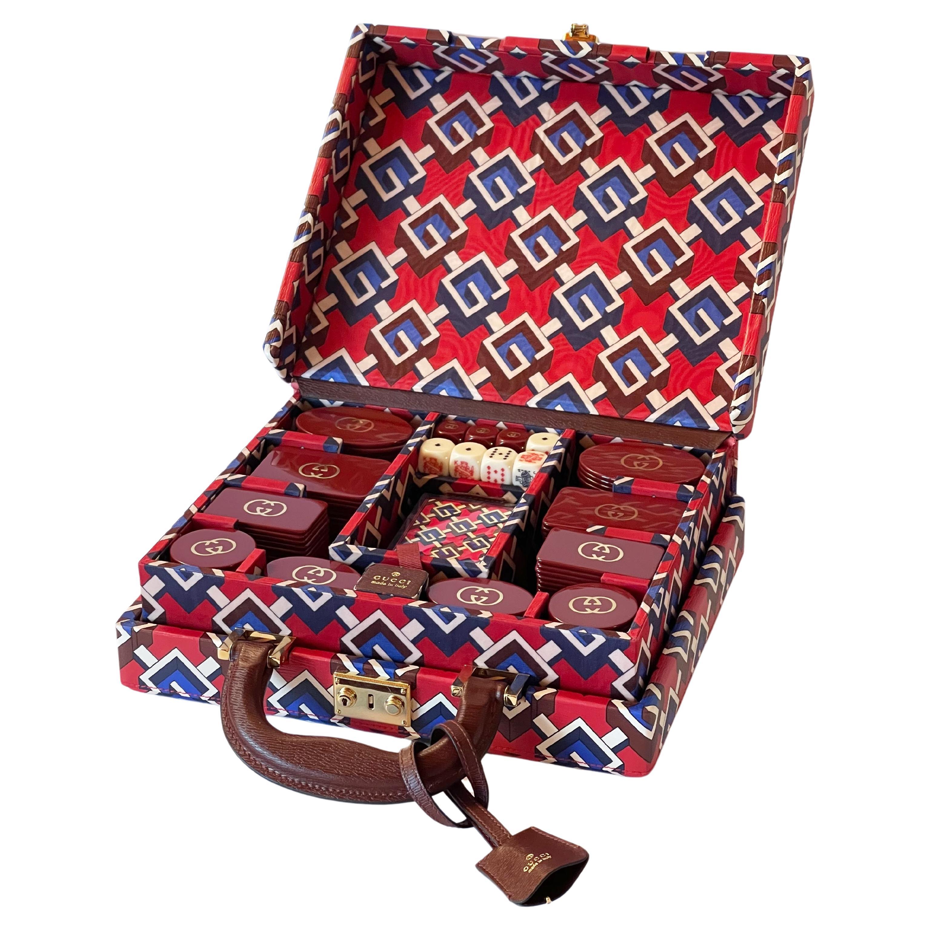 Vintage Backgammon Box Game Set in Large Briefcase with Nautical Theme ...