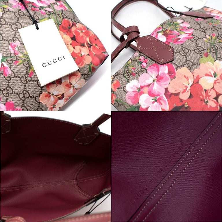 Gucci GG Blooms Canvas Reversible Tote Bag For Sale at 1stDibs