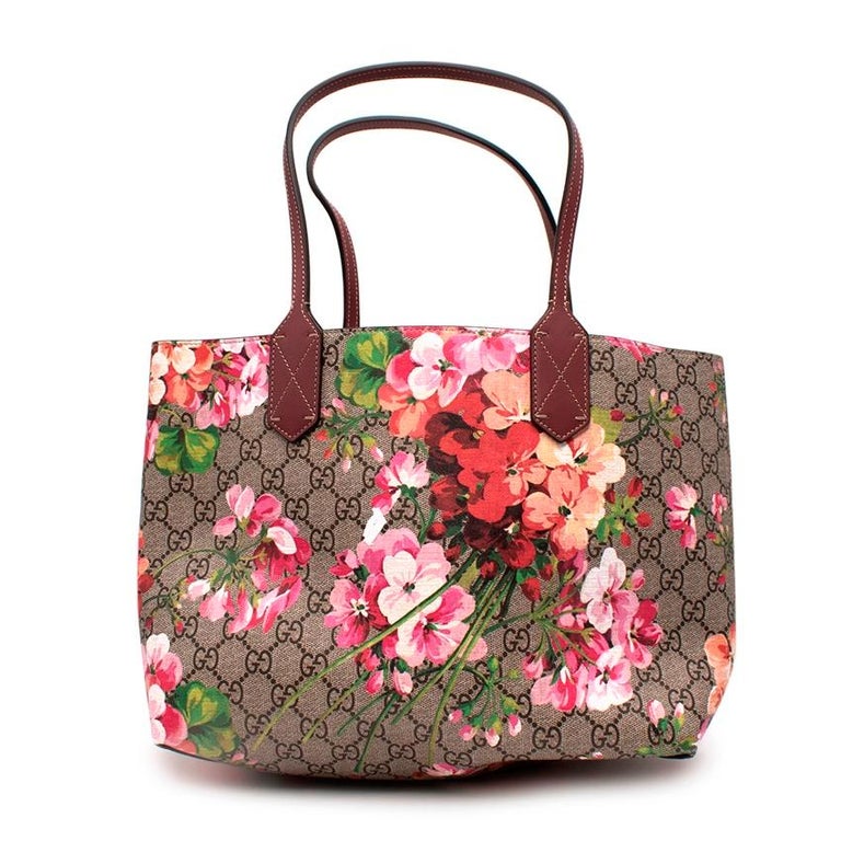 Gucci GG Blooms Canvas Reversible Tote Bag For Sale at 1stDibs