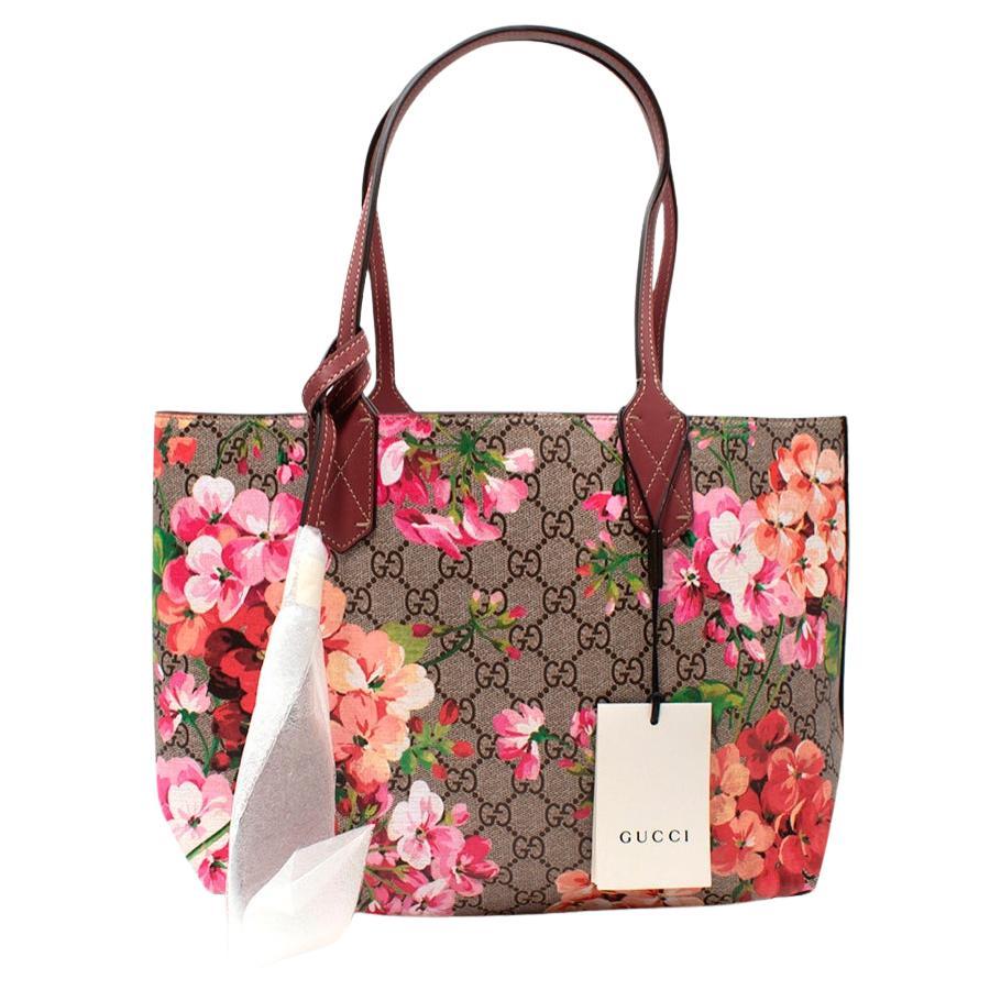 Gucci GG Blooms Canvas Reversible Tote Bag For Sale at 1stDibs