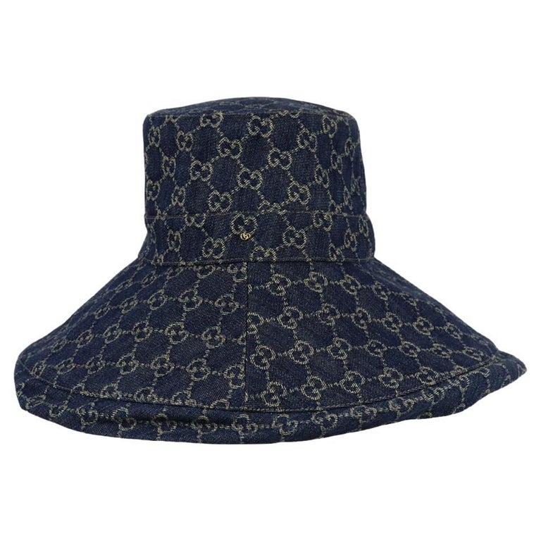 Gucci Gg Jacquard Denim Hat Medium For Sale at 1stDibs