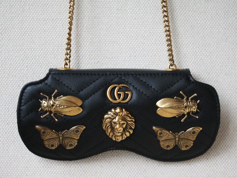 Gucci GG Marmont Bug-Embellished Sunglasses Case at 1stDibs