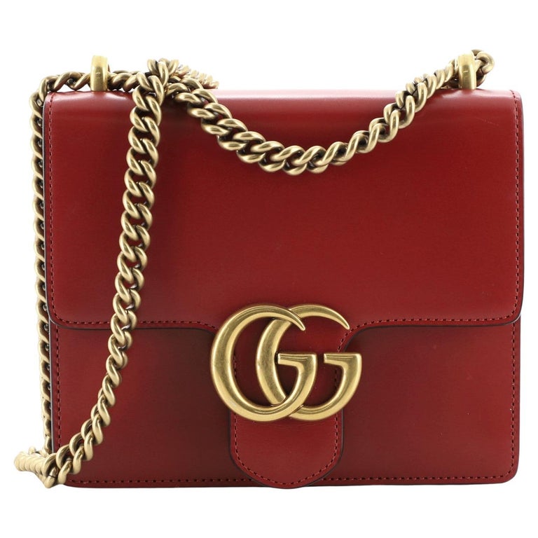 Gucci GG Marmont Chain Shoulder Bag Leather Small at 1stDibs