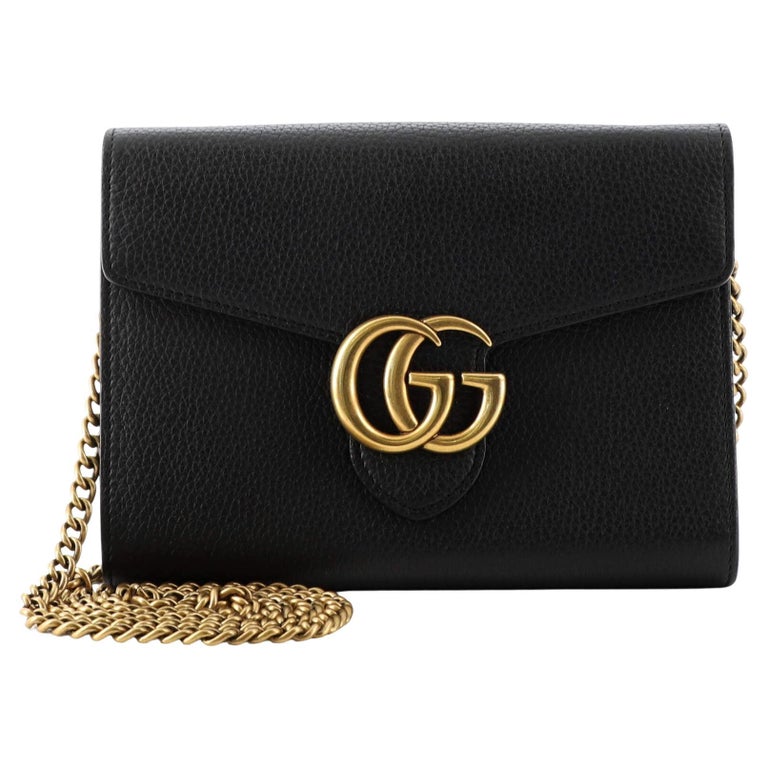 Gucci GG Marmont Chain Wallet Leather Mini For Sale at 1stDibs