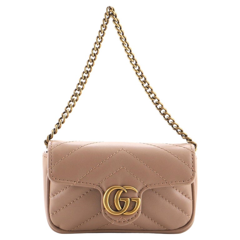 Gucci GG Marmont Coin Purse on Chain Matelasse Leather For Sale at 1stDibs