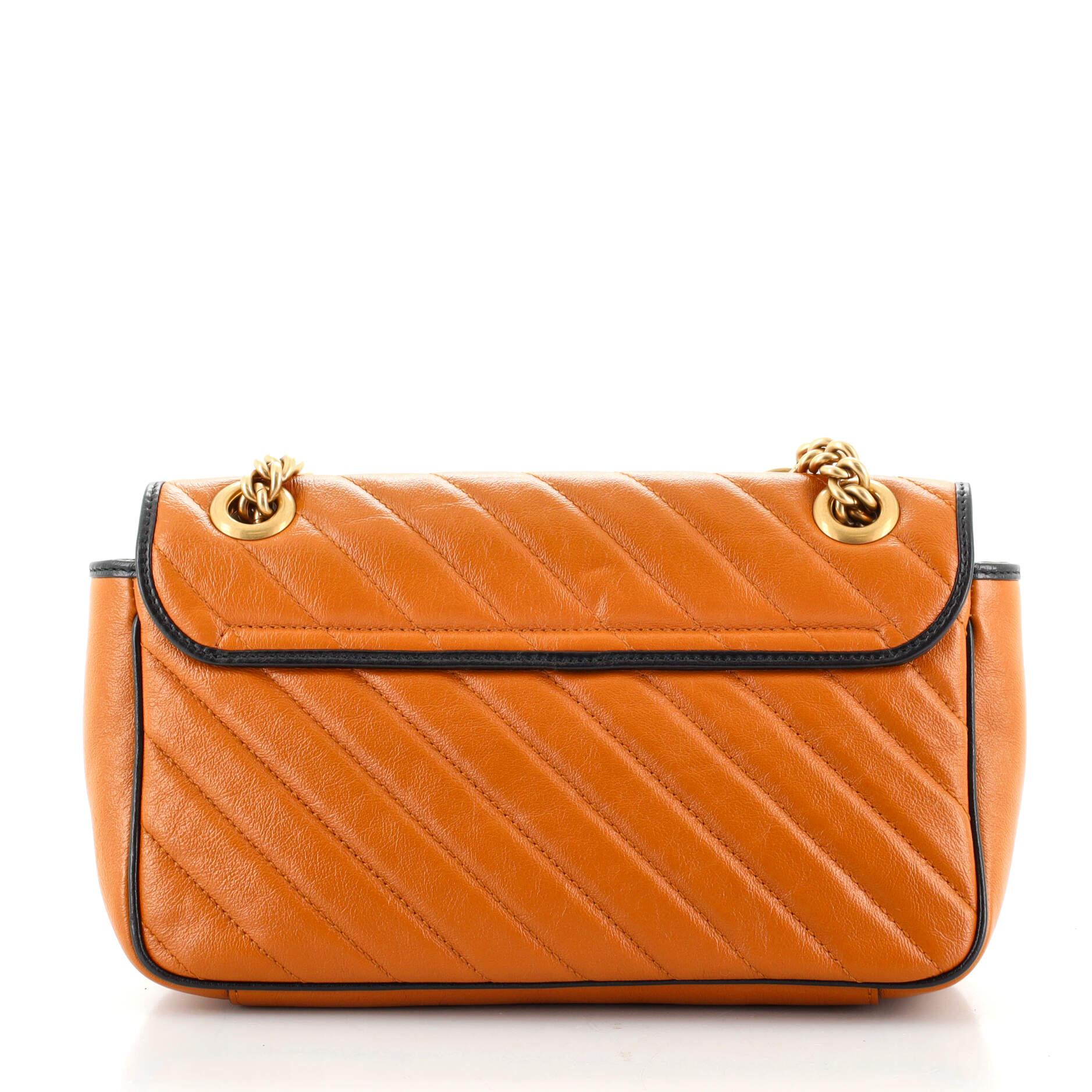 Gucci GG Marmont Flap Bag Diagonal Quilted Leather Small at 1stDibs