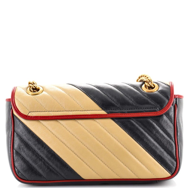 Gucci GG Marmont Flap Bag Diagonal Quilted Leather Small For Sale at ...