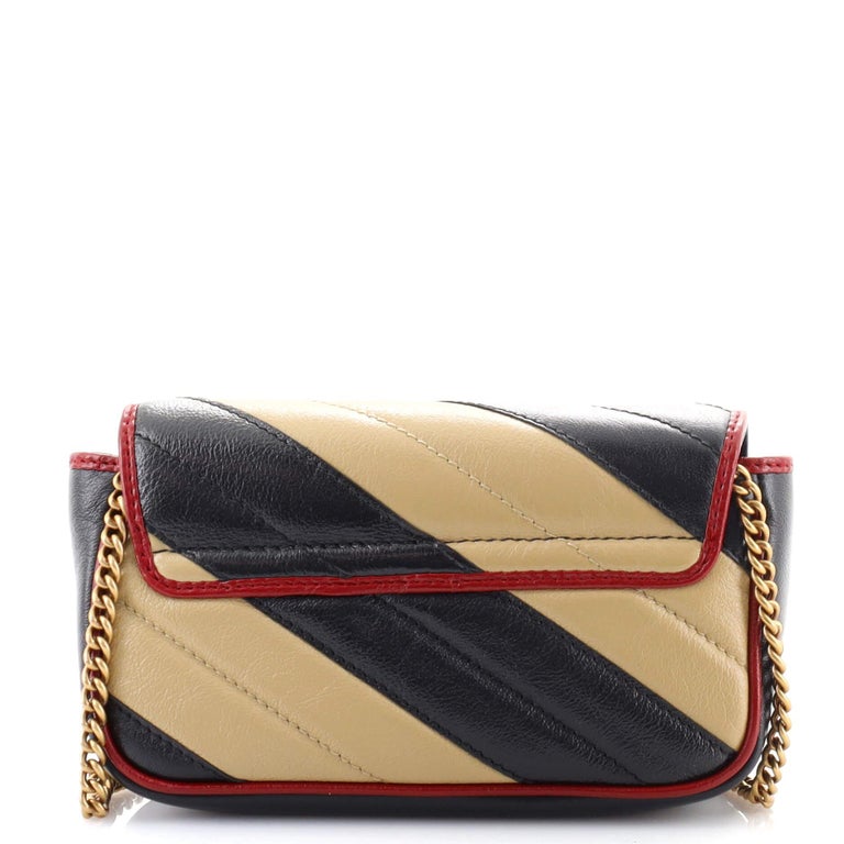 Gucci GG Marmont Flap Bag Diagonal Quilted Leather Super Mini For Sale ...
