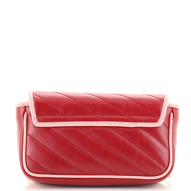 Gucci GG Marmont Flap Bag Diagonal Quilted Leather Super Mini For Sale ...