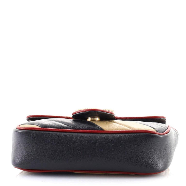 Gucci GG Marmont Flap Bag Diagonal Quilted Leather Super Mini For Sale ...