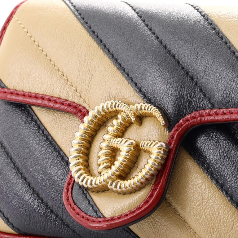 Gucci GG Marmont Flap Bag Diagonal Quilted Leather Super Mini For Sale ...