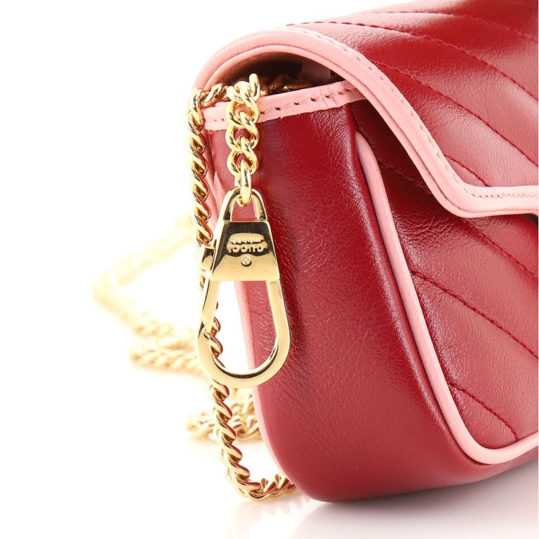 Gucci GG Marmont Flap Bag Diagonal Quilted Leather Super Mini For Sale ...