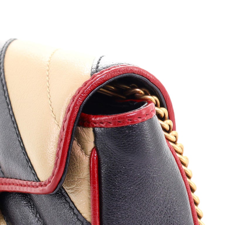 Gucci GG Marmont Flap Bag Diagonal Quilted Leather Super Mini For Sale ...