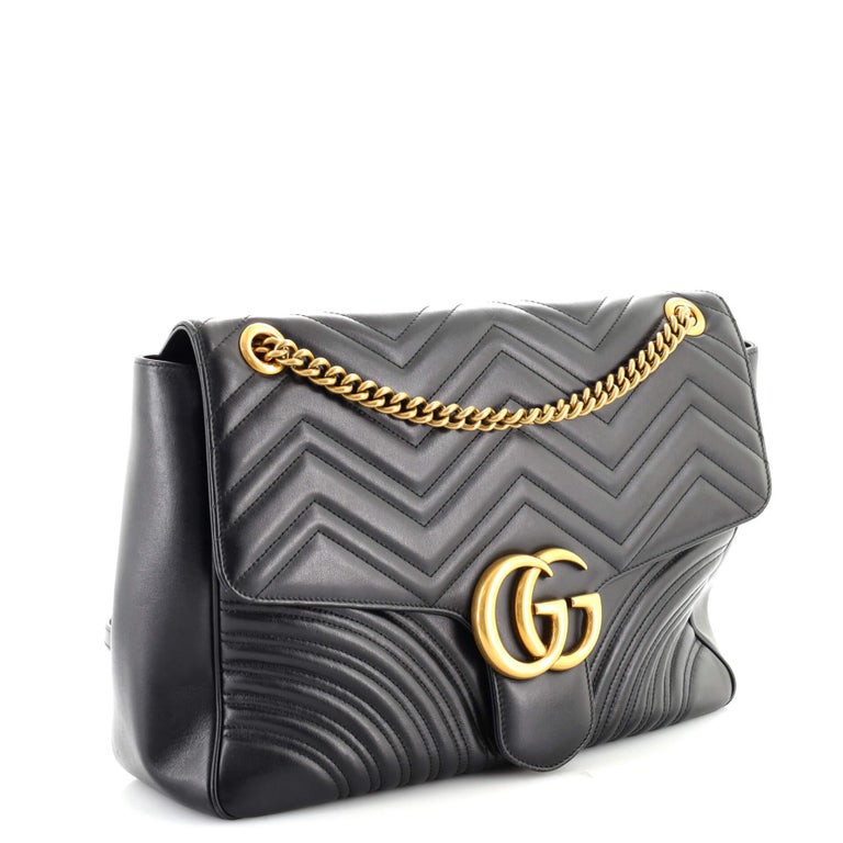 Gucci GG Marmont Flap Bag Matelasse Leather Large For Sale at 1stDibs