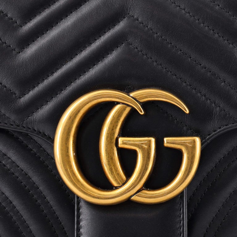 Gucci GG Marmont Flap Bag Matelasse Leather Medium For Sale at 1stDibs