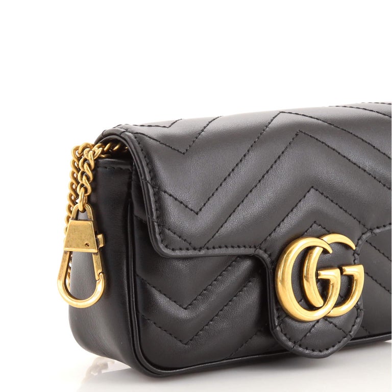 Gucci GG Marmont Flap Bag Matelasse Leather Super Mini For Sale at 1stDibs