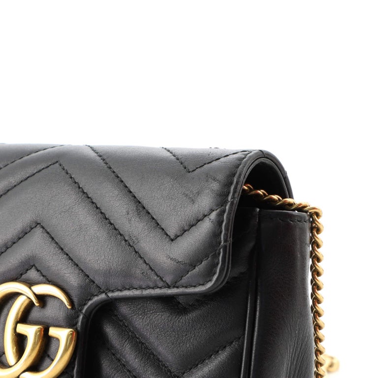 Gucci GG Marmont Flap Bag Matelasse Leather Super Mini For Sale at 1stDibs