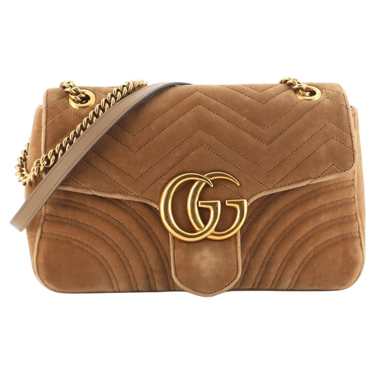 Gucci GG Marmont Flap Bag Matelasse Velvet Medium at 1stDibs