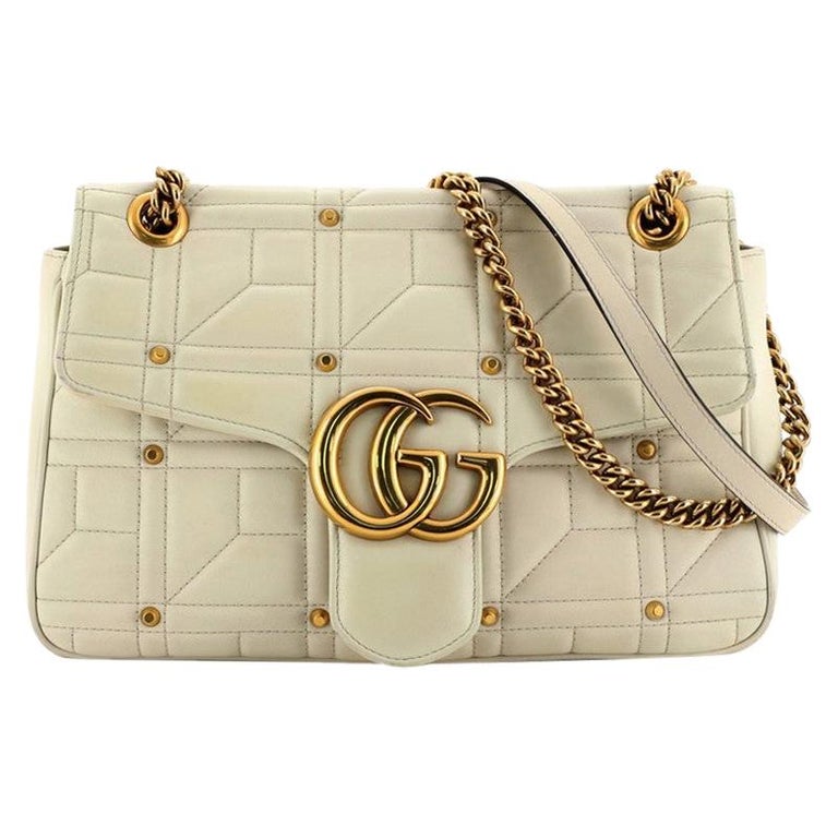 Gucci GG Marmont Flap Bag Studded Matelasse Leather Medium at 1stDibs