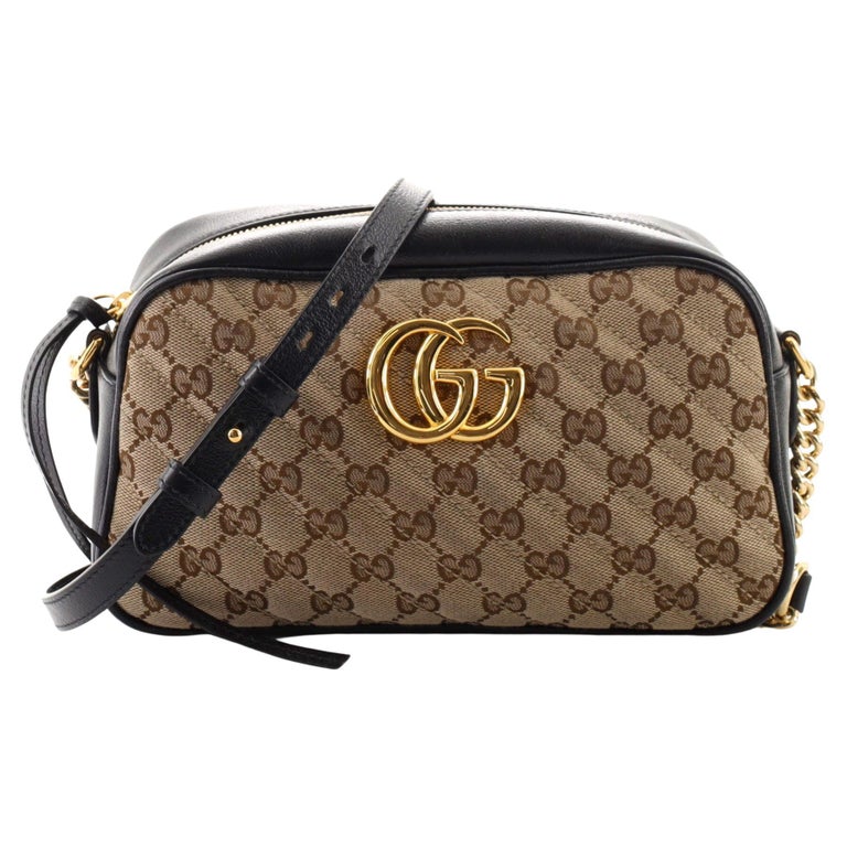Gucci GG Marmont Shoulder Bag Diagonal Quilted GG Canvas Small at 1stDibs