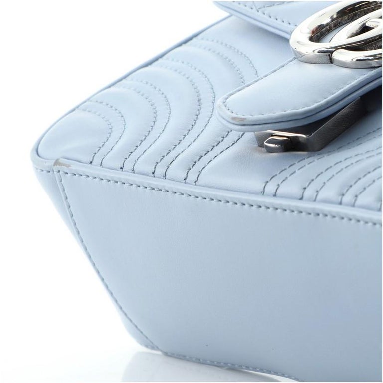 Gucci GG Marmont Top Handle Flap Bag Matelasse Leather Mini at 1stDibs