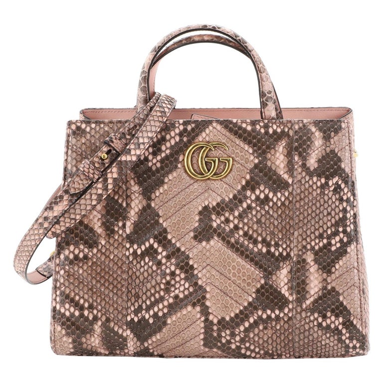 Gucci GG Marmont Tote Matelasse Python Small at 1stDibs