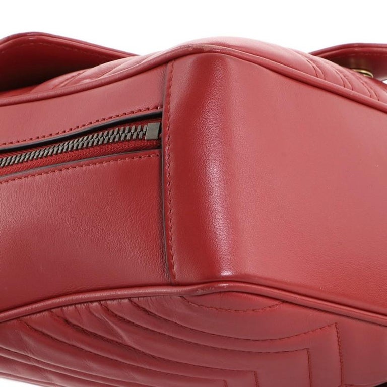 Gucci GG Marmont Zip Around Camera Bag Matelasse Leather Small at 1stDibs