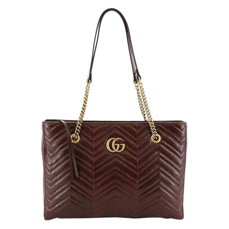 Gucci GG Marmont Zip Tote Matelasse Python Medium at 1stDibs