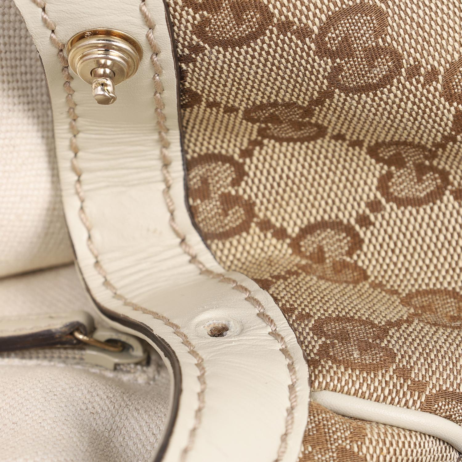 Gucci GG Monogram Canvas Sukey Shoulder Bag Medium Brown Beige For Sale ...
