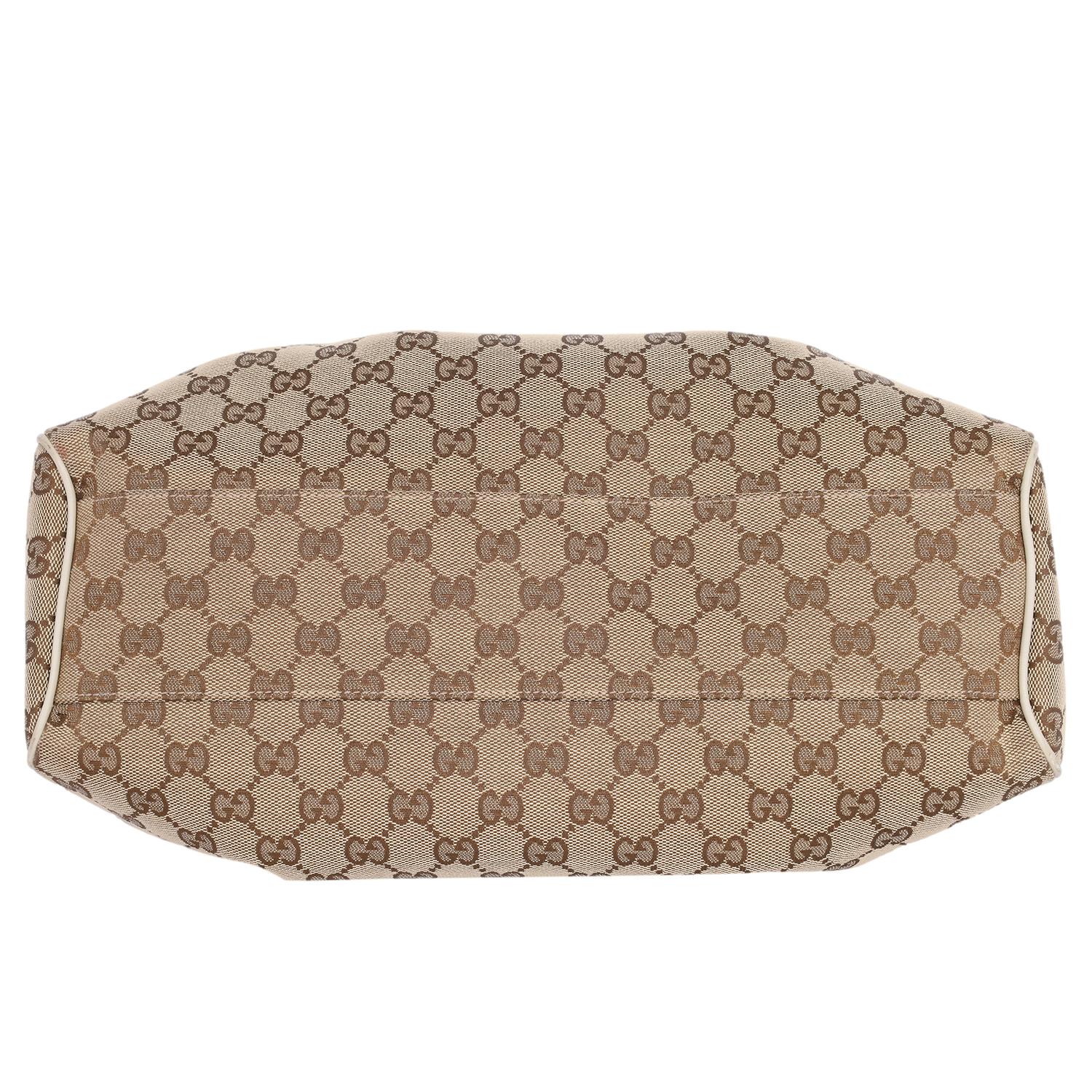 Gucci GG Monogram Canvas Sukey Shoulder Bag Medium Brown Beige For Sale ...