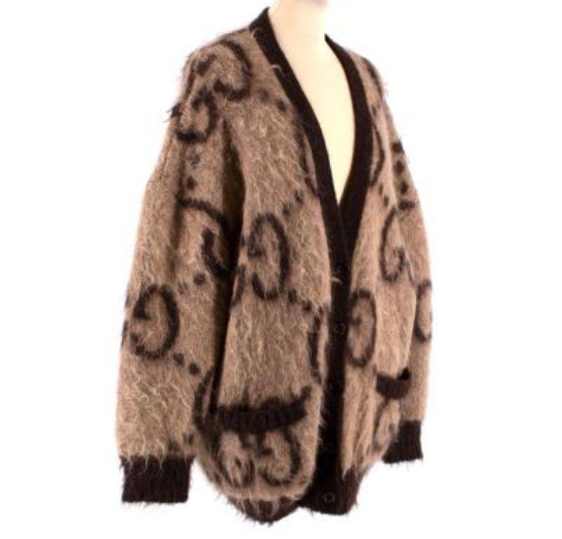 Gucci GG Monogram Reversible Mohair Cardigan For Sale at 1stDibs