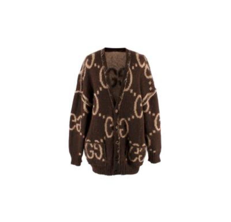 Gucci GG Monogram Reversible Mohair Cardigan For Sale at 1stDibs