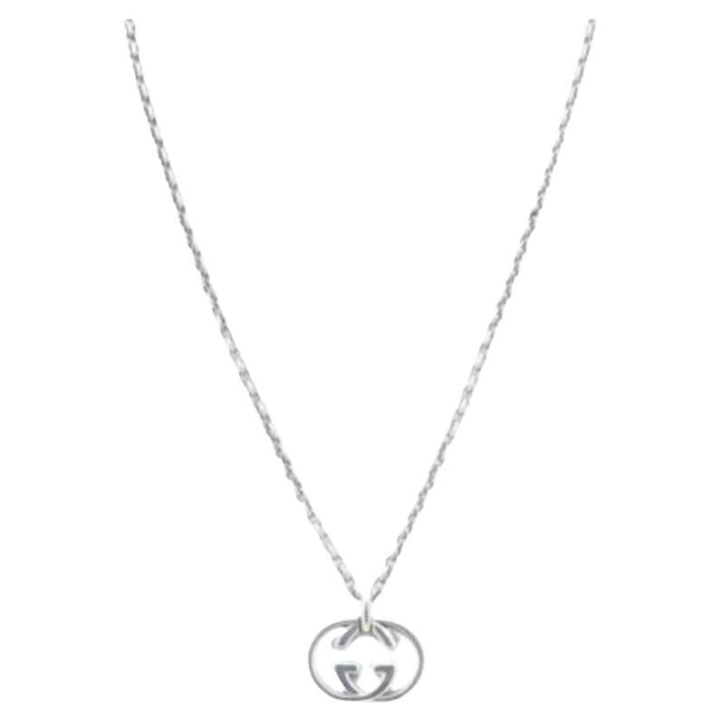 Gucci Silver Interlocking G Necklace with Silver-Tone Hardware For Sale ...