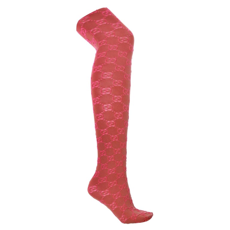 Gucci GG Pattern Guccissima Pink Tights (Small) at 1stDibs | pink gucci ...