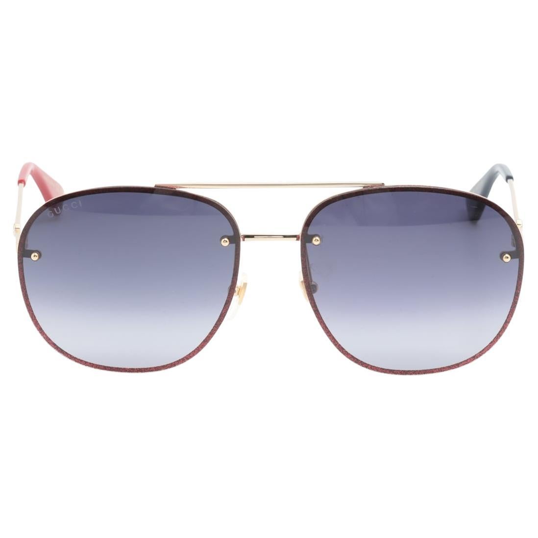 Gucci GG Sunglasses Navy Blue x Red For Sale at 1stDibs