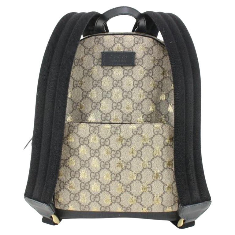 Gucci GG Supreme Monogram Gold Bees Small Backpack 58g816s For Sale at ...
