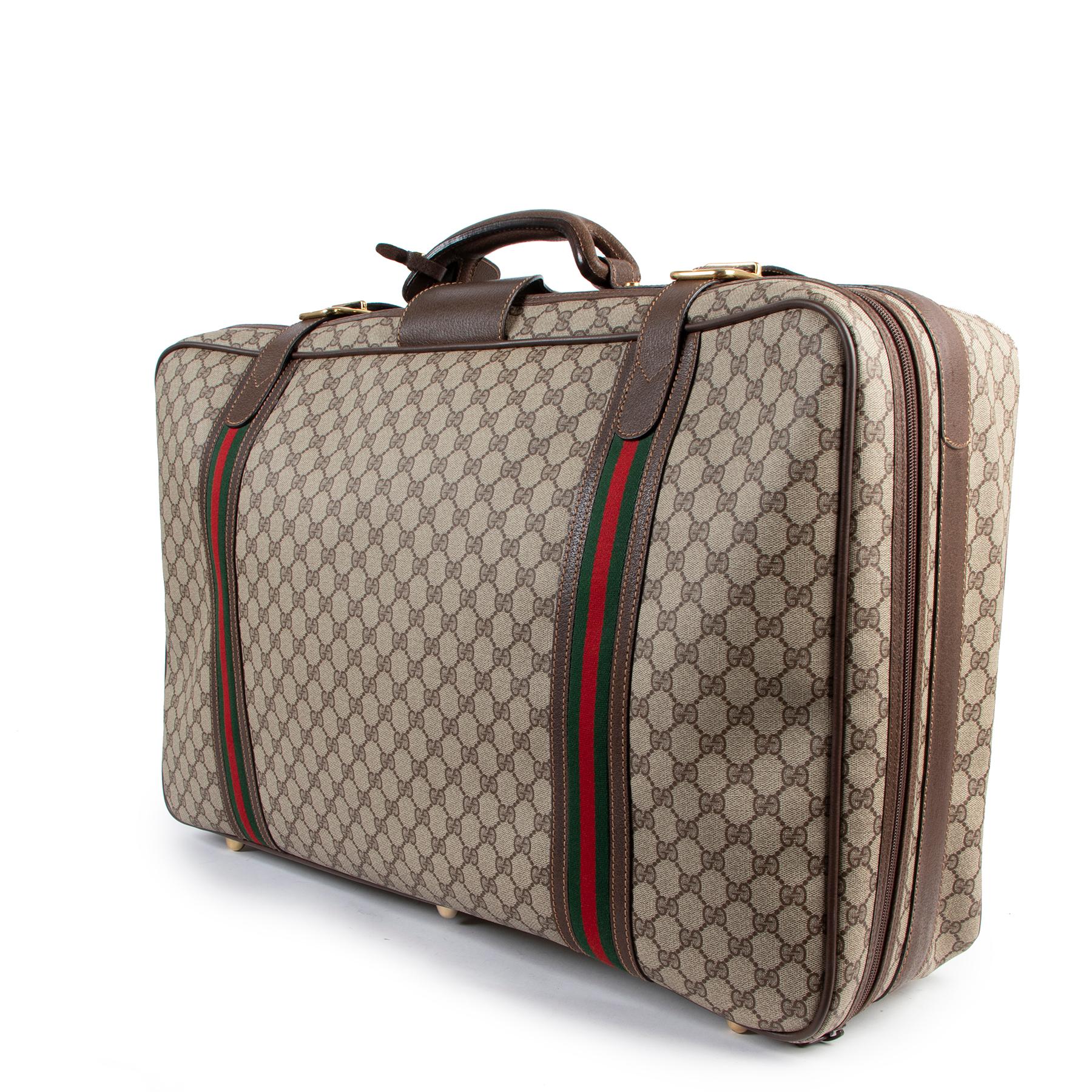 Gucci GG Supreme Web Vintage Suitcase Travel Bag at 1stDibs